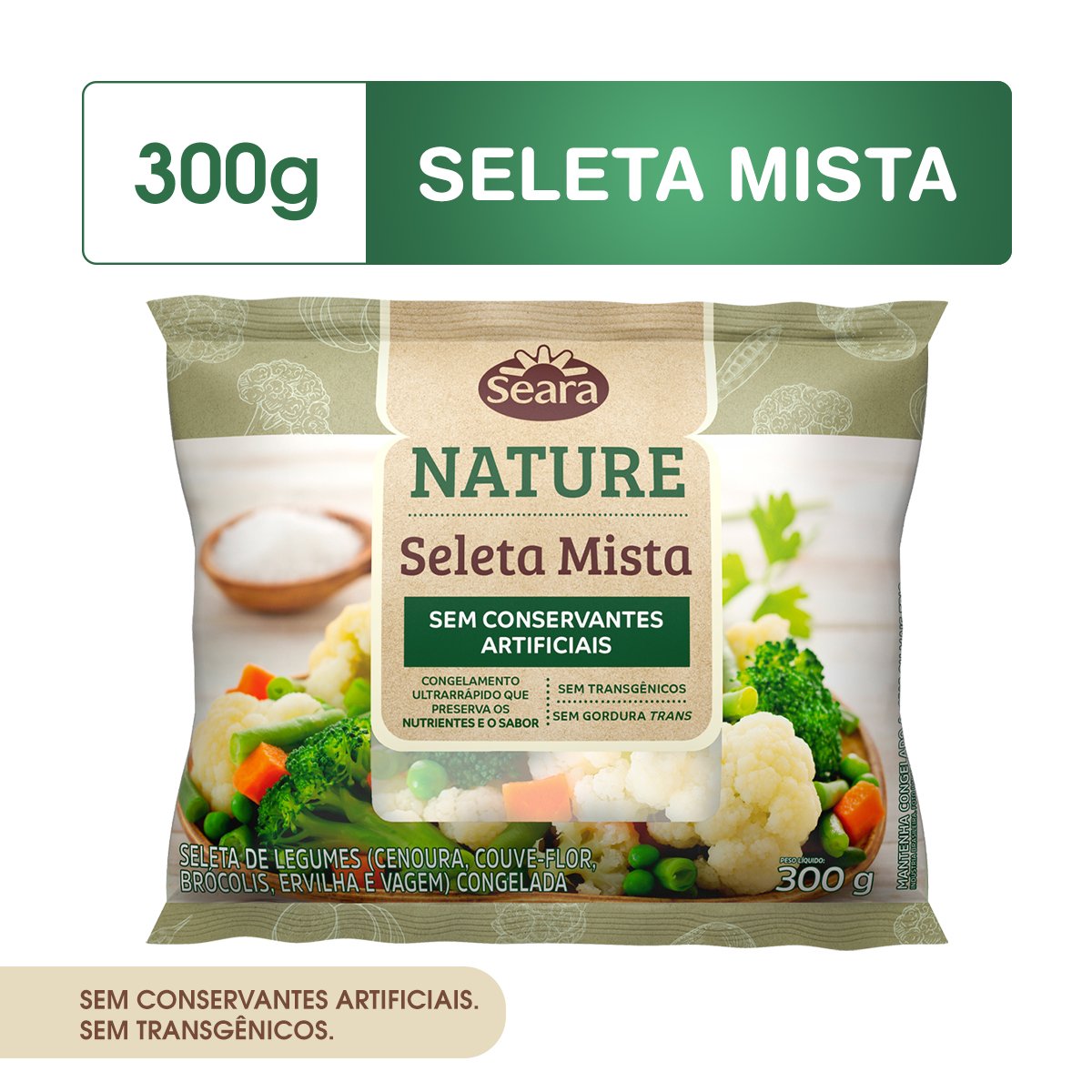 Seleta mista congelada Seara Nature 300g | Pão de Açúcar