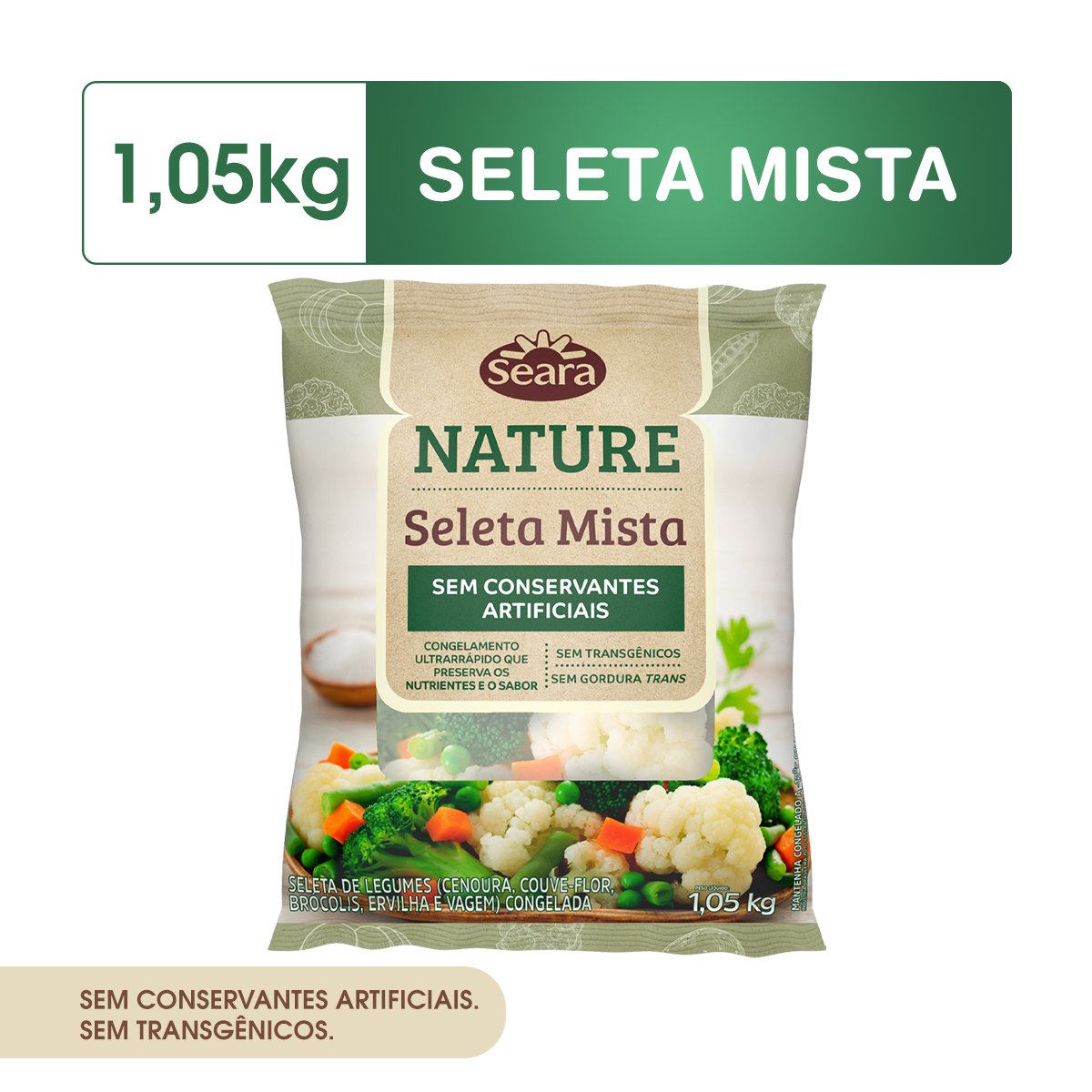 Seleta mista congelada Seara Nature 1,05kg | Pão de Açúcar
