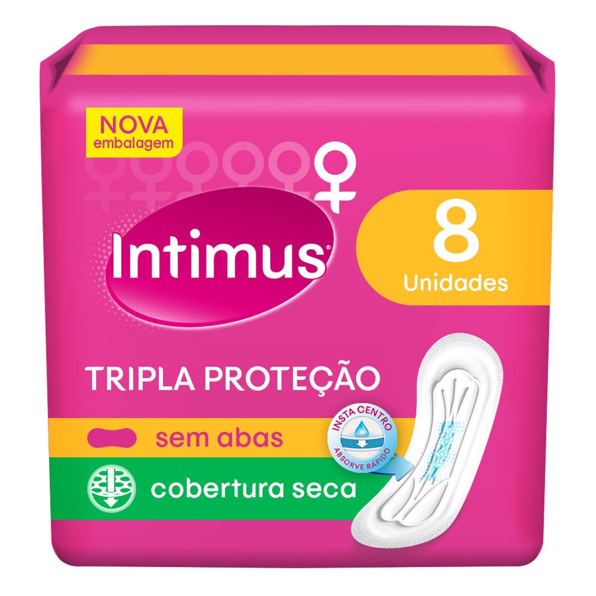 Absorvente Externo Intimus Tripla Proteção Seca sem Abas - 8 unidades ...